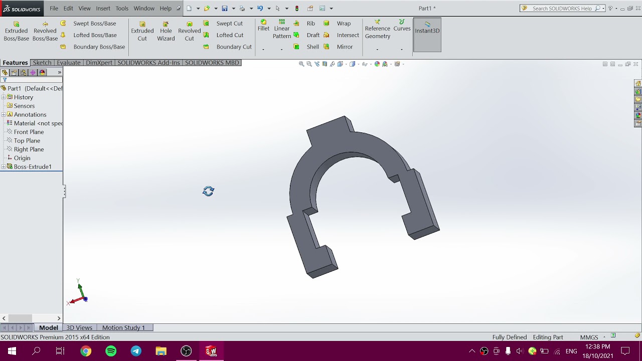 How to make a Yoke Part using Solidworks - YouTube