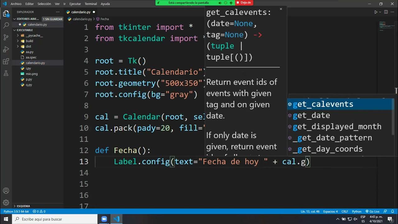 Como crear un calendario con python - YouTube