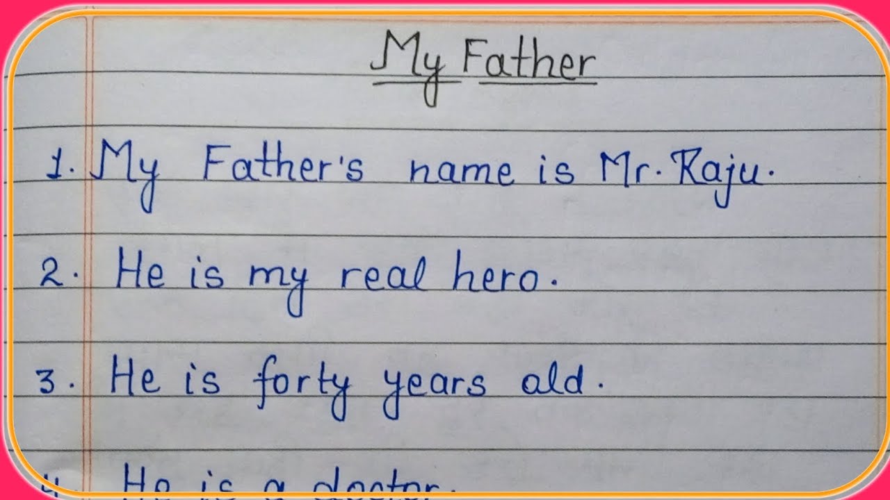 10 lines essay on My Father//english essay//my father //Mere papa - YouTube