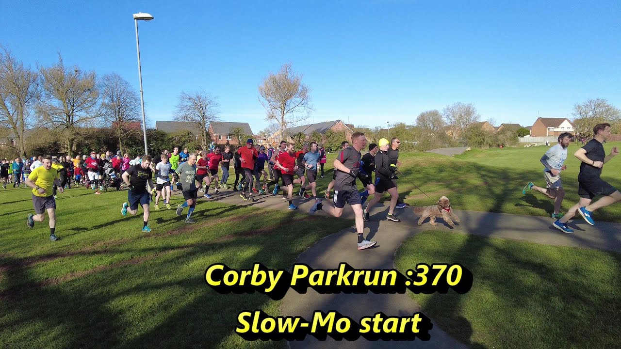 Corby Parkrun: 370 in Slow Motion - YouTube