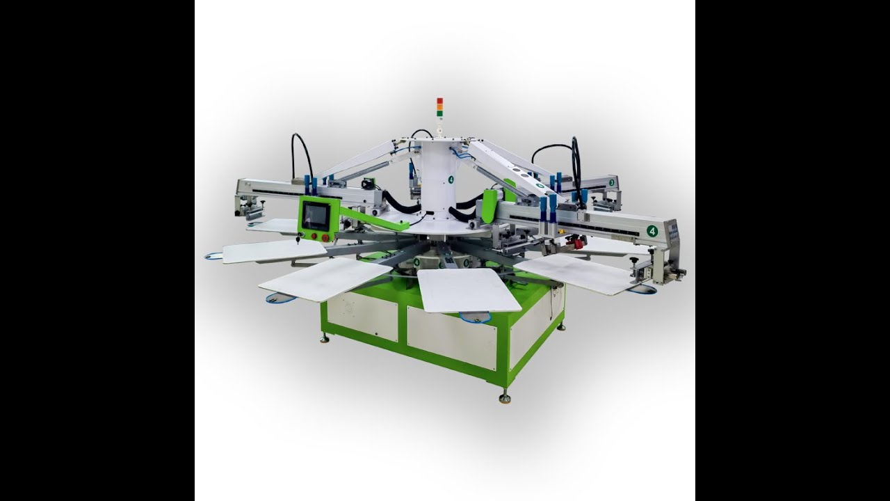 Carousel Automatic 4 Color T Shirts Screen Printing Machine For Textile ...