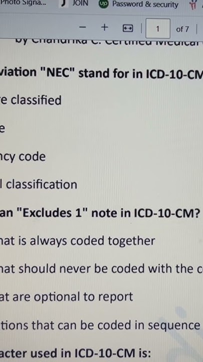 ICD-10 Conventions QA session! What is NEC ? Exclude 1? # ...