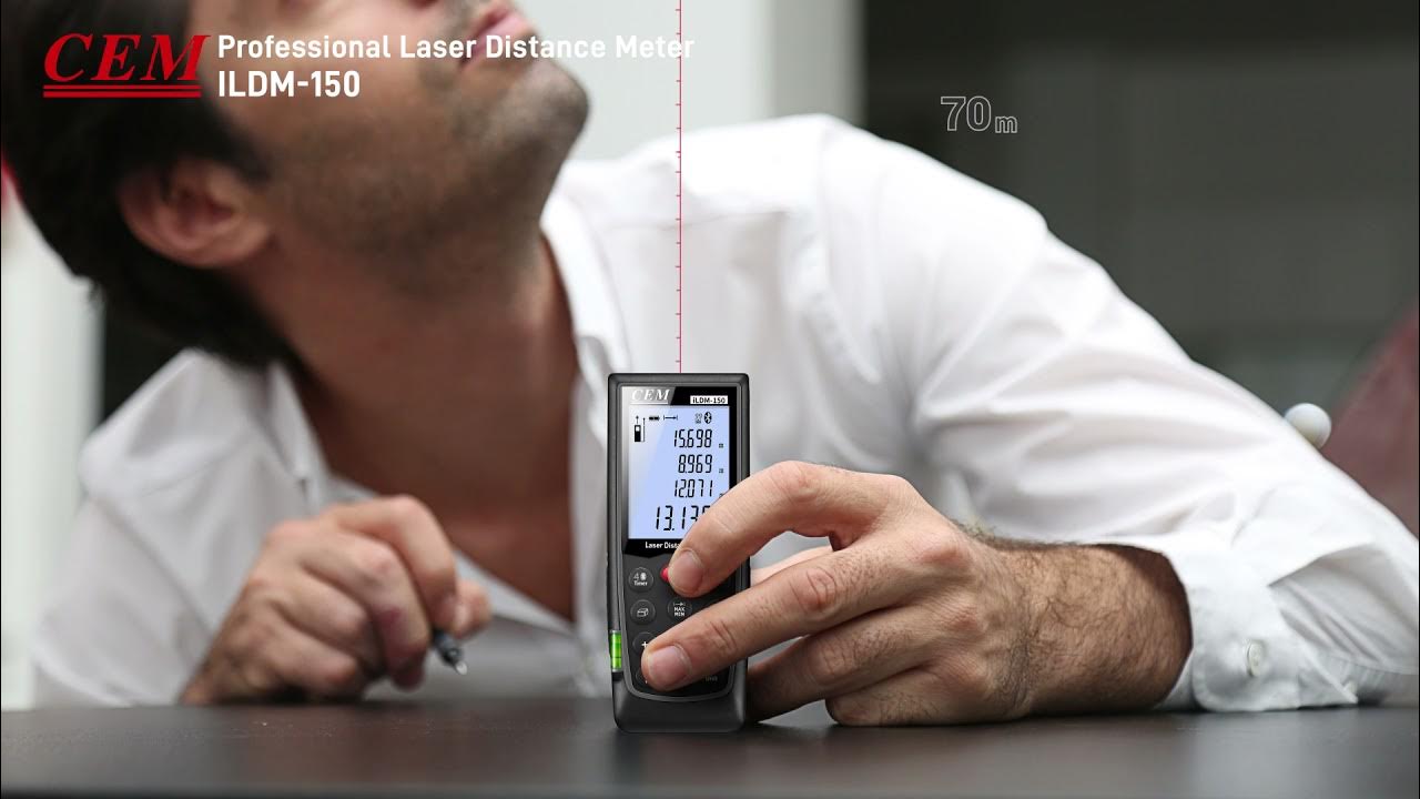 CEM iLDM-150 229ft (70m) Laser Measuring Device Level Distance Meter with Bluetooth 4.0 APP ...