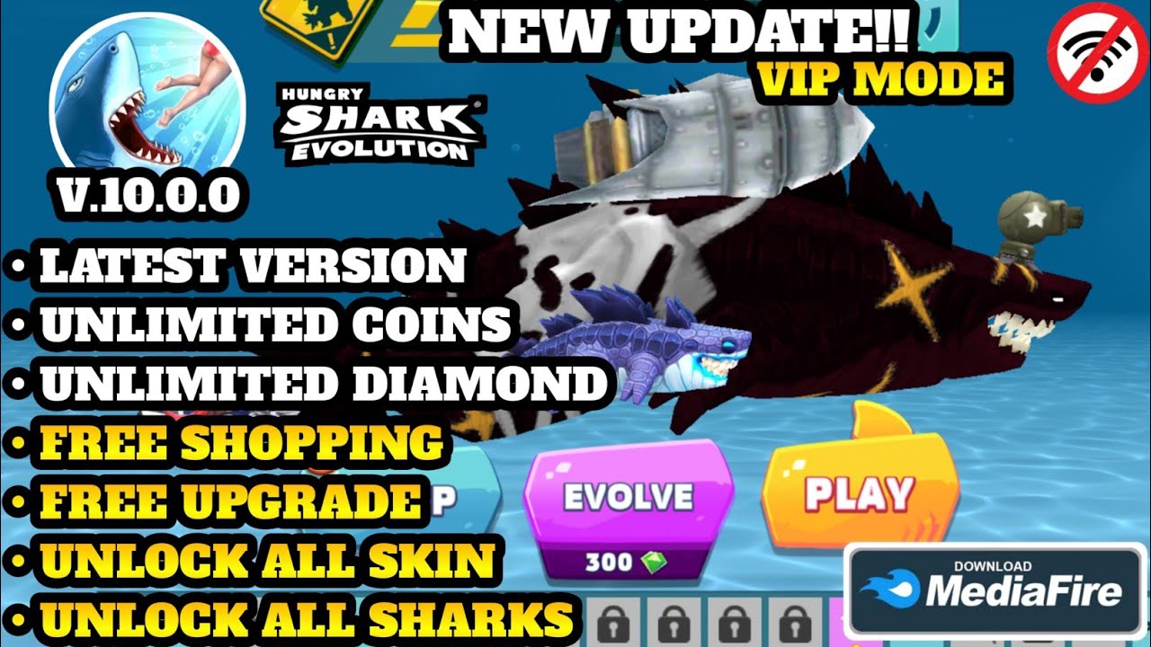 UPDATE! HUNGRY SHARK EVOLUTION MOD VERSI 10.0.0 TERBARU 2023 - UNLOCK ...