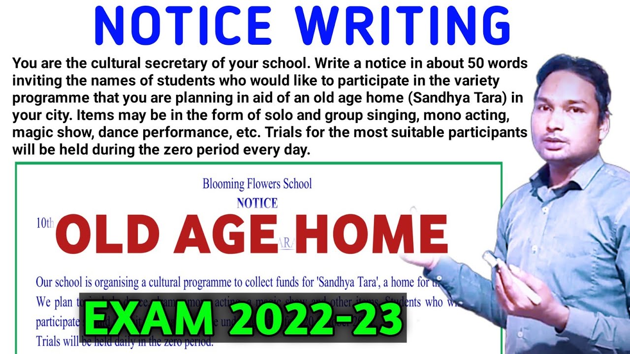 Notice Writing/Old Age Home Notice/Notice 2022-23 Exam/Old Age Home ...