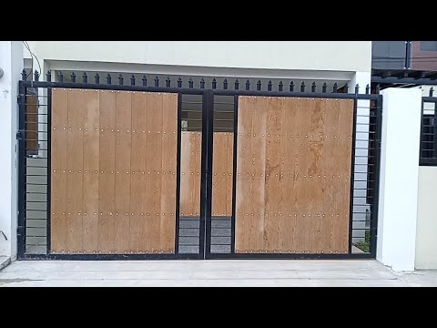 tubular gate with planks - YouTube