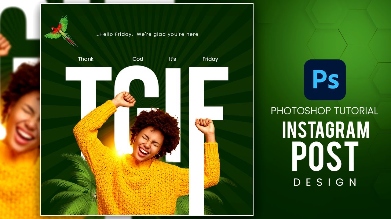 Instagram Post Design in Photoshop | Photoshop Tutorial - YouTube