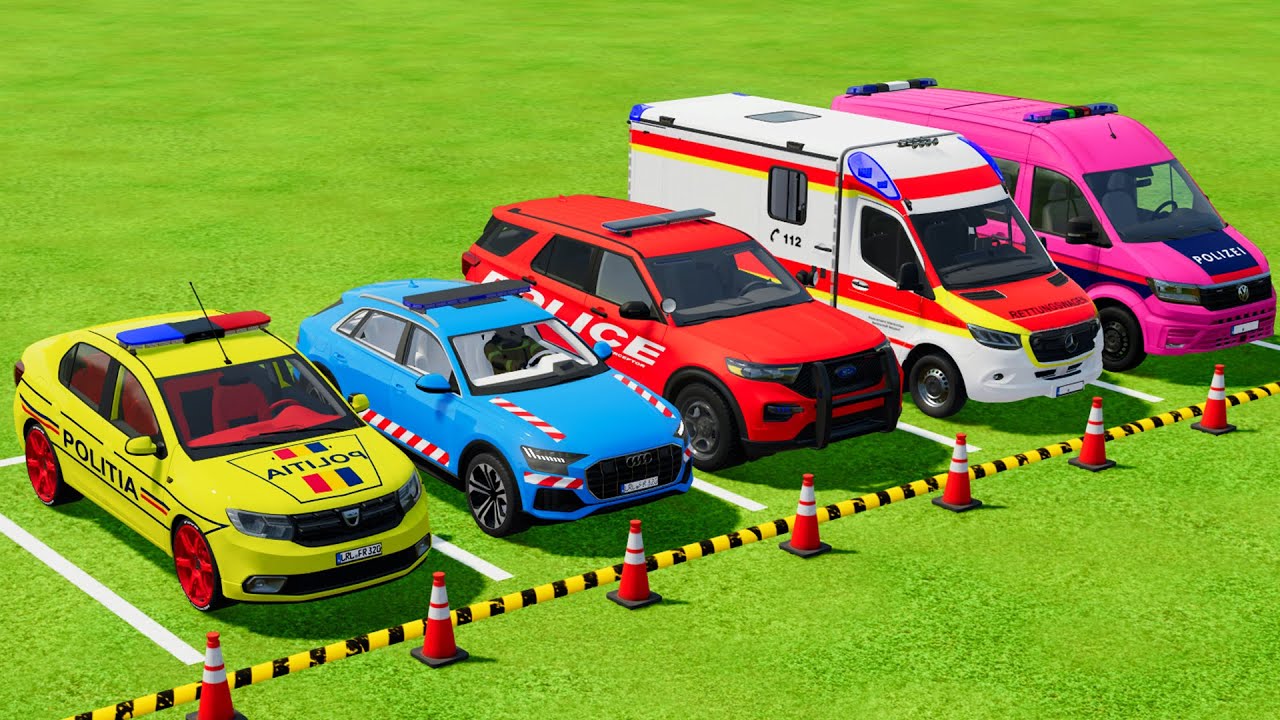 TRANSPORTING ALL POLICE CARS and AMBULANCE EMERGENCY VEHICLES WITH ...