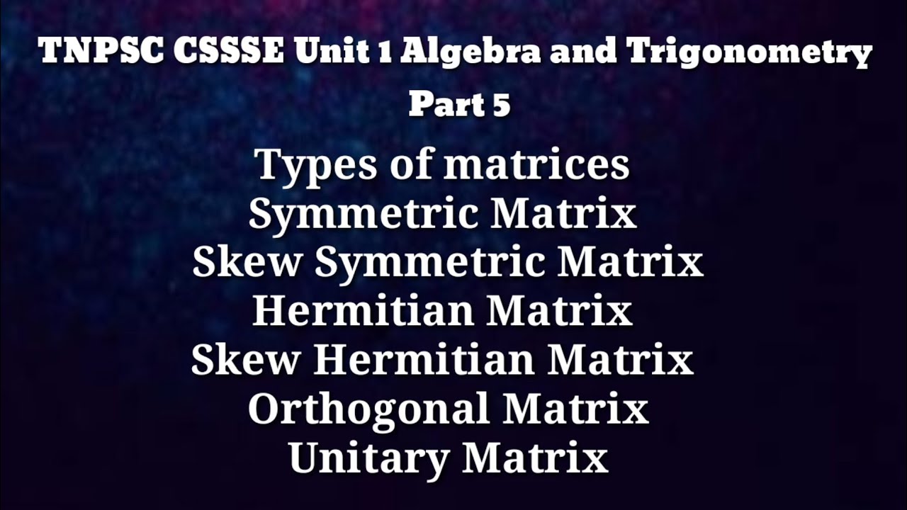 TNPSC CSSSE | Unit 1 Algebra and Trigonometry | Part 5 @Achieve_your_dreams - YouTube