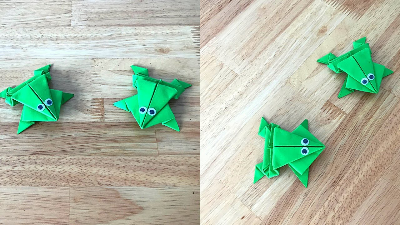 DIY Simple Paper Jumping Frog | Tutorial Origami Frog - YouTube