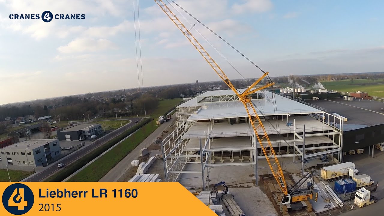 Liebherr LR 1160 Crawler Crane filmed from above - YouTube