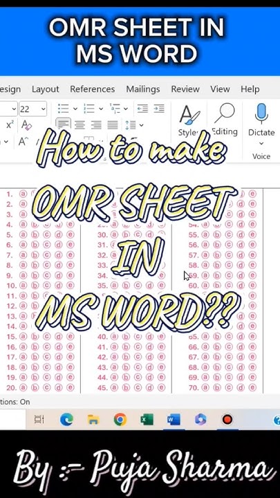 How to Make OMR SHEET in Ms Word, OMR SHEET #omr #trending #viral #excel #explore - YouTube