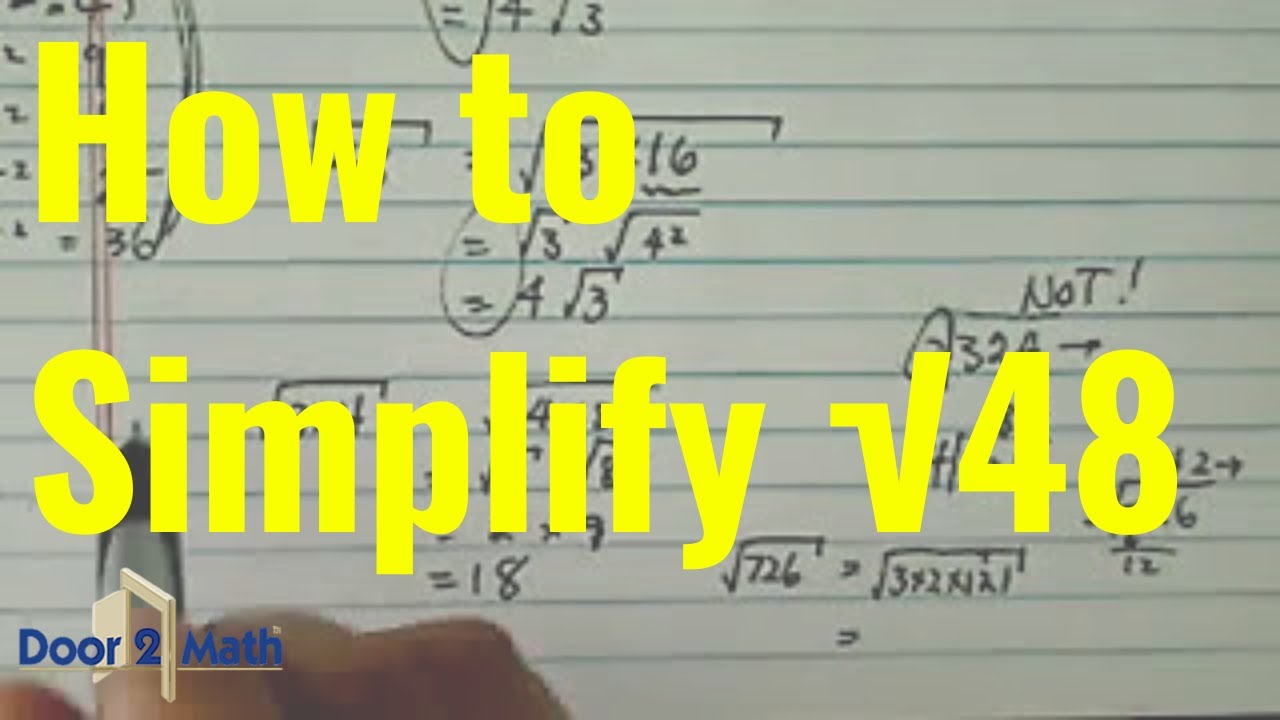 HOW TO SIMPLIFY RADICALS | Pre-Algebra - YouTube