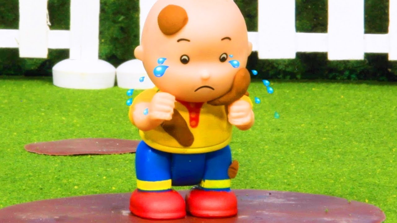 🌈 Caillou gets muddy 🌈 Funny Animated Kids show | Caillou Stop Motion ...