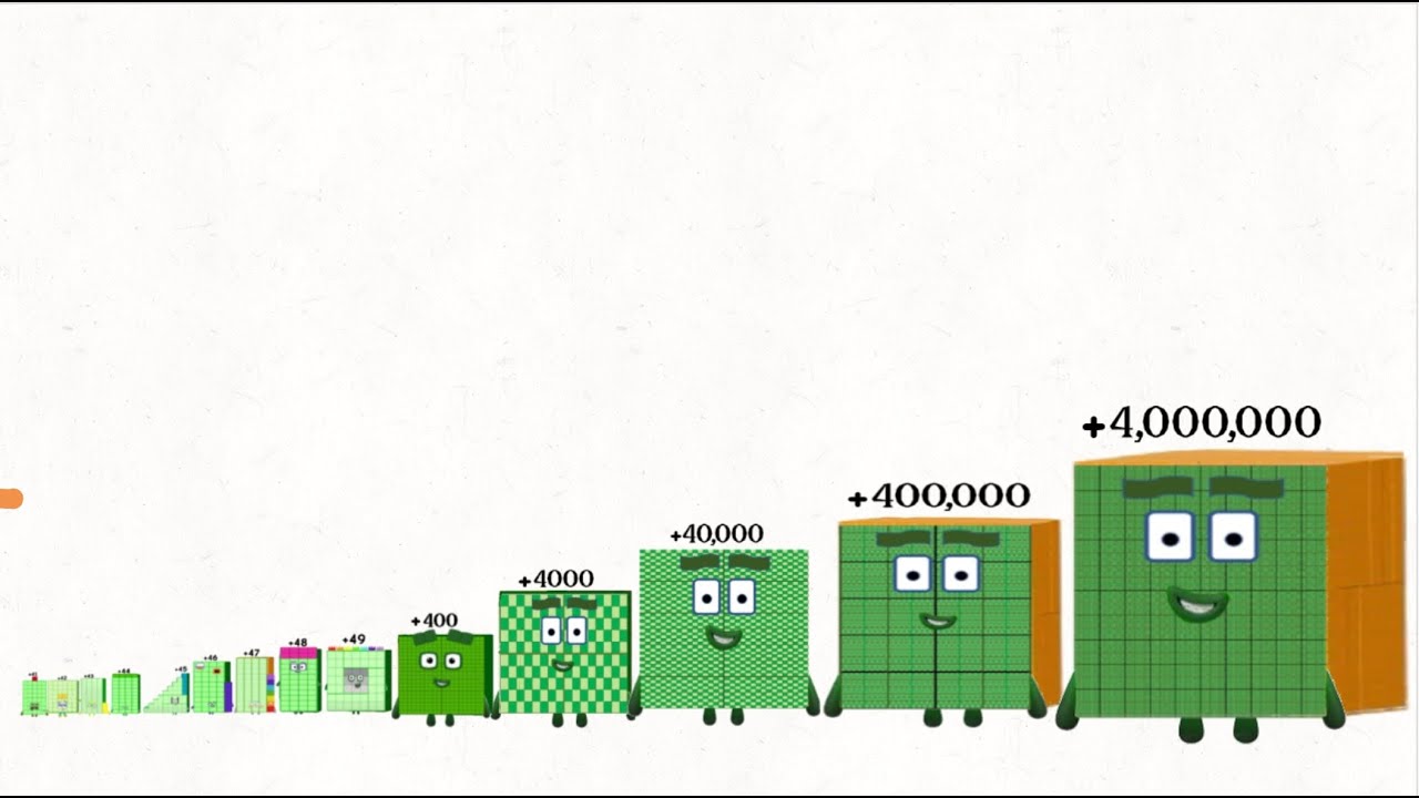 Numberblocks positive +41 to +49 and special appearance number +4000000 ...