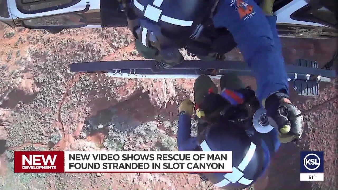 Video shows rescue of injured police officer from a slot canyon - YouTube