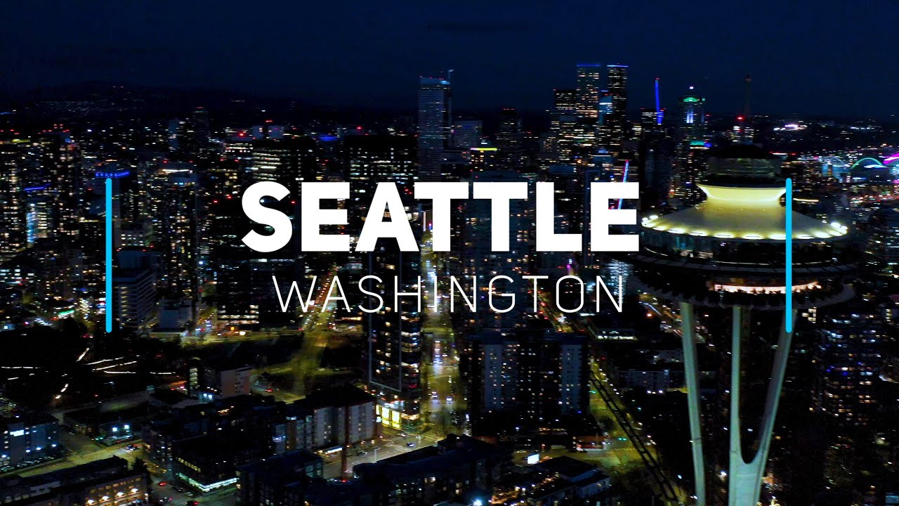 Seattle by night, Washington | 4K drone footage - YouTube