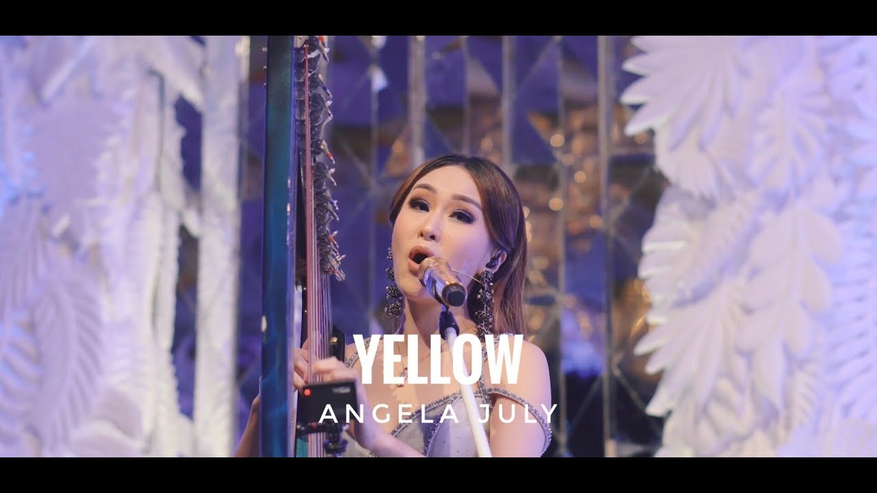 ANGELA JULY | Yellow (Vocal and Harp Live Performance) - YouTube