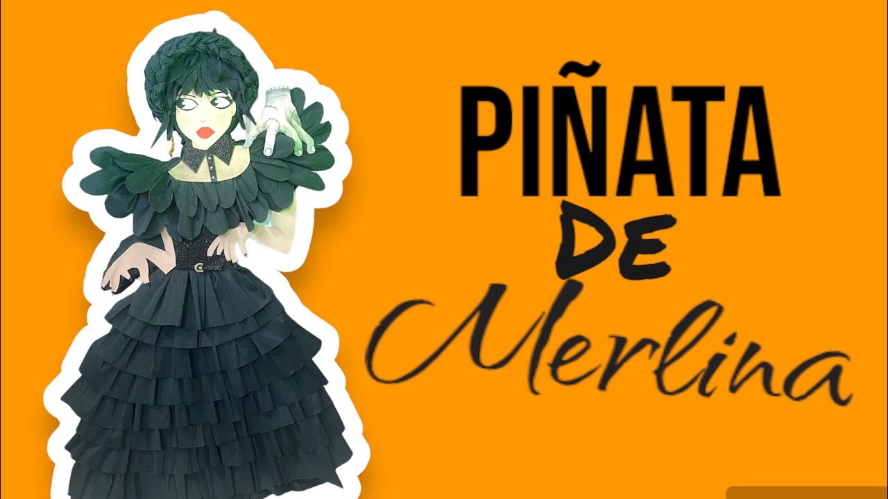 Piñata de Merlina | fácil y rápido de hacer - YouTube