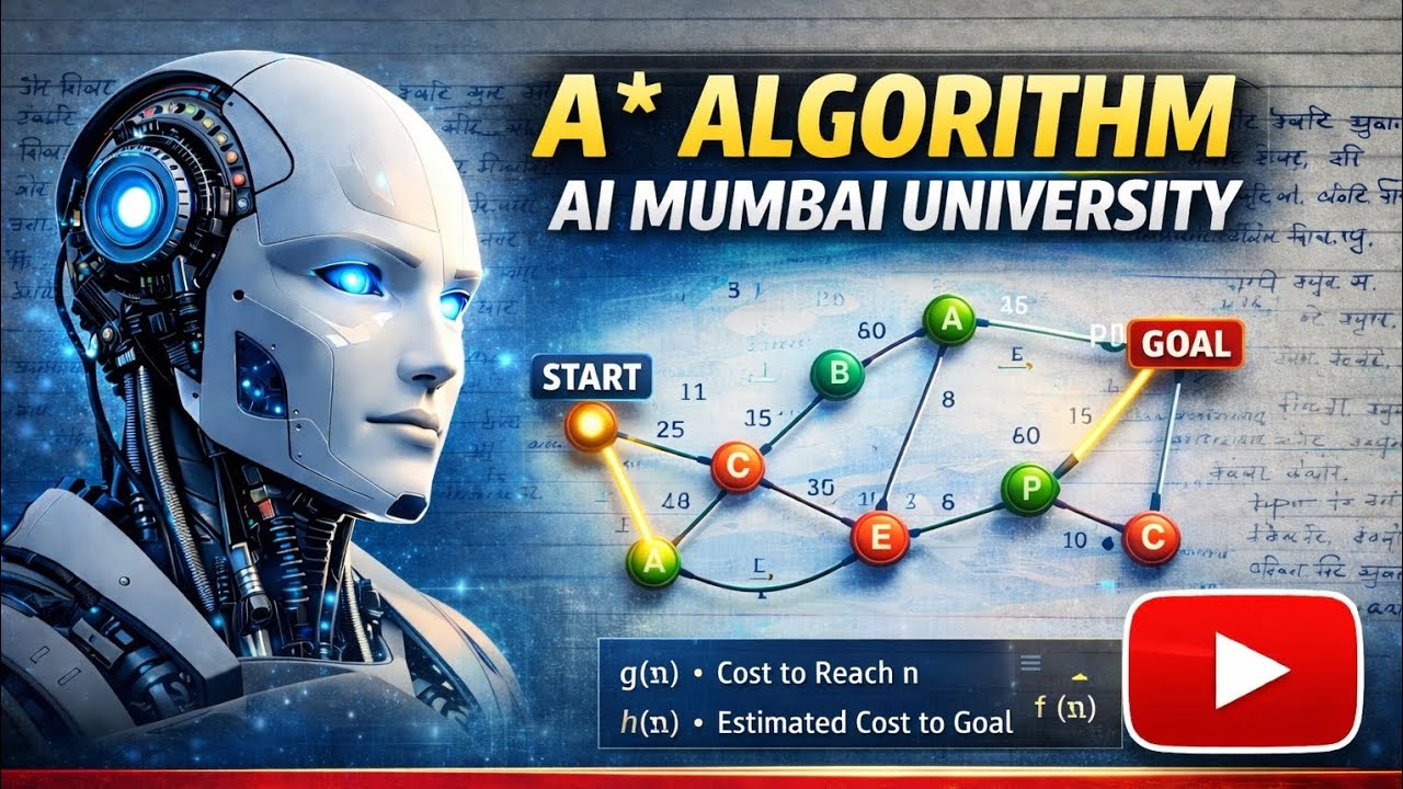 A* Algorithm Explained with Example in Hindi || Mumbai University - YouTube