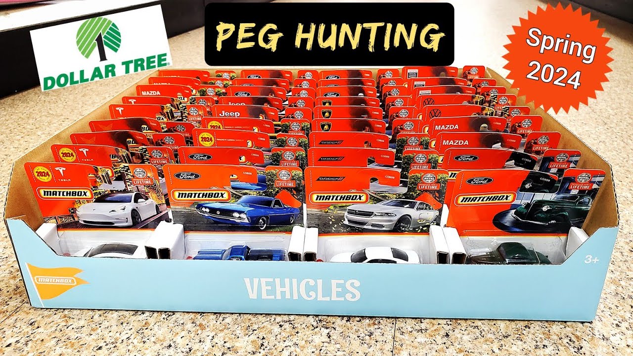 Matchbox Peg Hunting Spring 2024 at Dollar Tree - YouTube