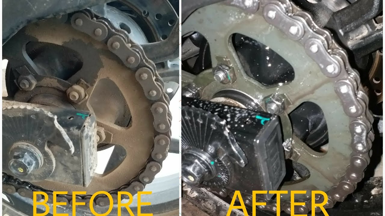 Pulsar RS200 Chain Cleaning And Lubricating - YouTube