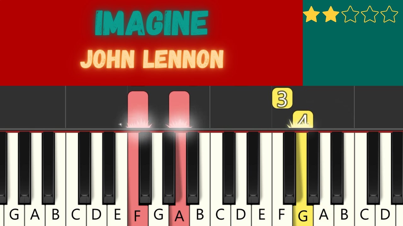 IMAGINE - JOHN LENNON | Tutorial di pianoforte numerato - YouTube