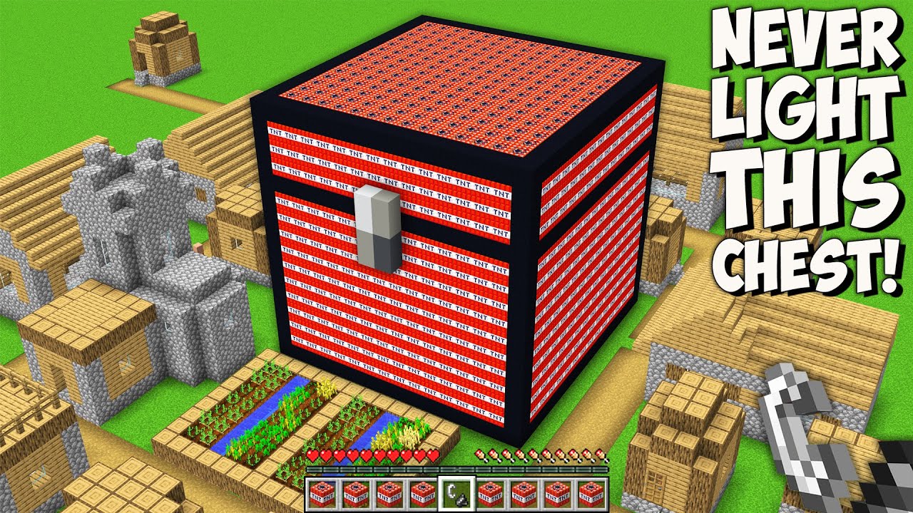 NEVER LIGHT THE BIGGEST TNT CHEST of 999.999 TNT in Minecraft!!! I ...