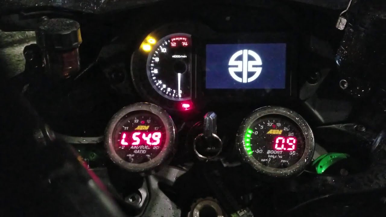 Ninja H2 SX SE AEM AFR/Boost Gauges Installed. First ride of 2019 - YouTube