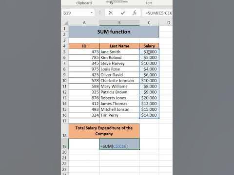 How to use Sum formula in excel? | Excel Sum formula in English. - YouTube