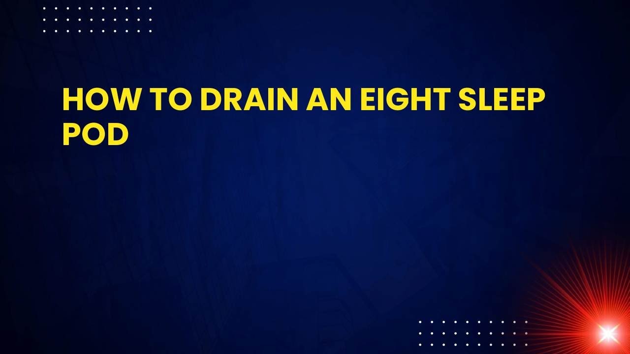 How to Drain an Eight Sleep Pod - YouTube