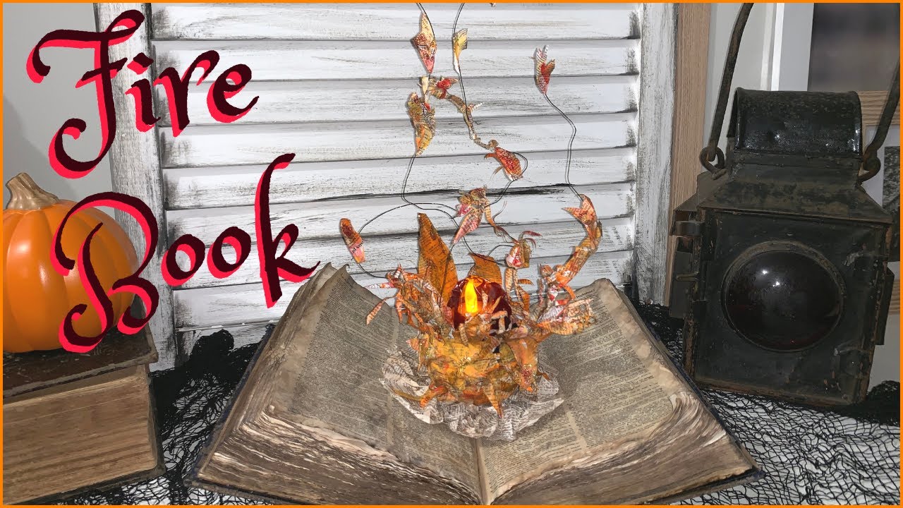 HALLOWEEN DIY DECOR | Pinterest Inspired | Fire Book - YouTube