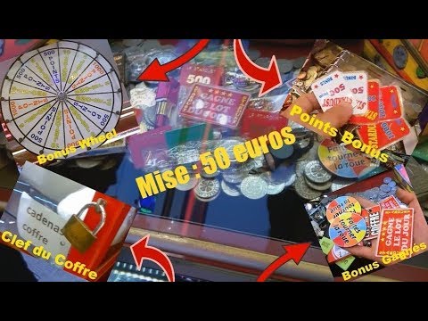 Machine POUSSE PIECES de Fête Foraine 🎁 50€ de pièces à jouer acheté 🥇 ...