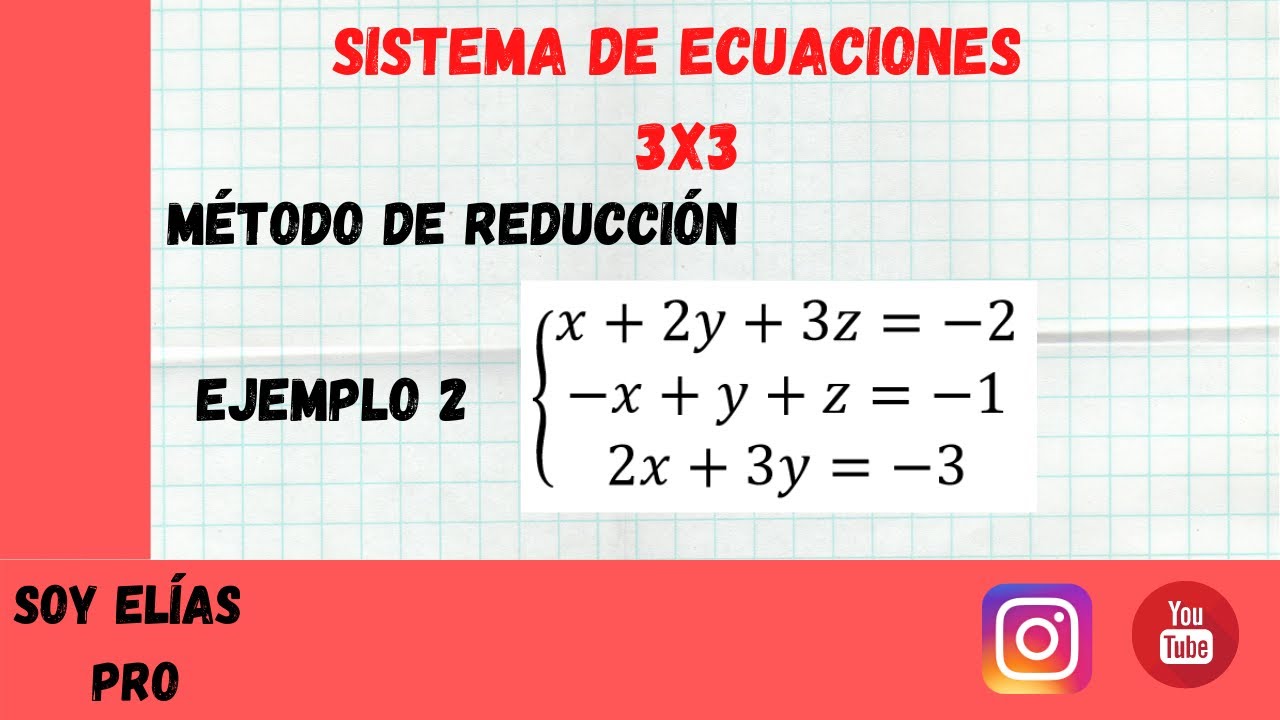 Sistema de Ecuaciones de 3x3 | Método de Reducción - Ejemplo 2 - YouTube
