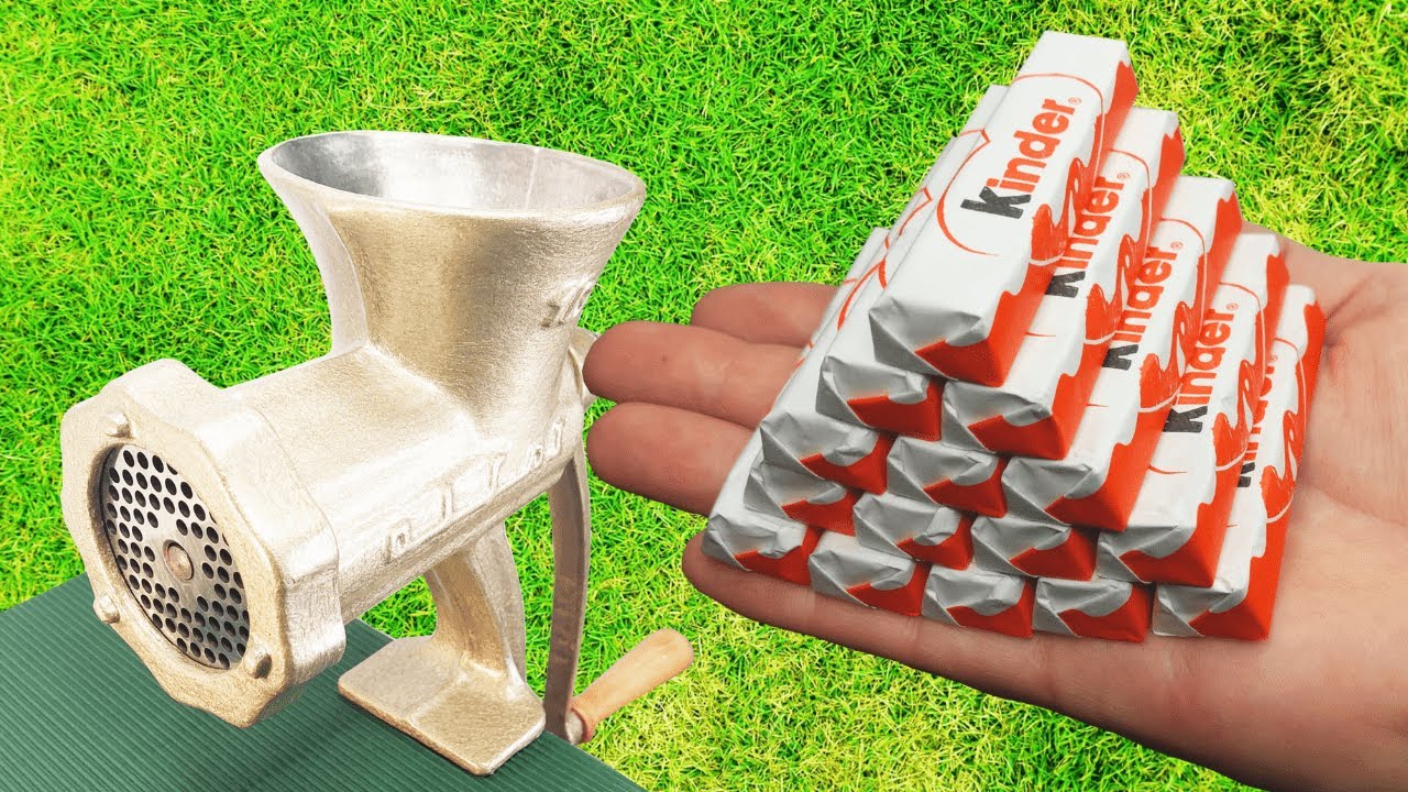 What Happends to Kinder Chocolate in Meat Grinder ? Experiment: Meat ...