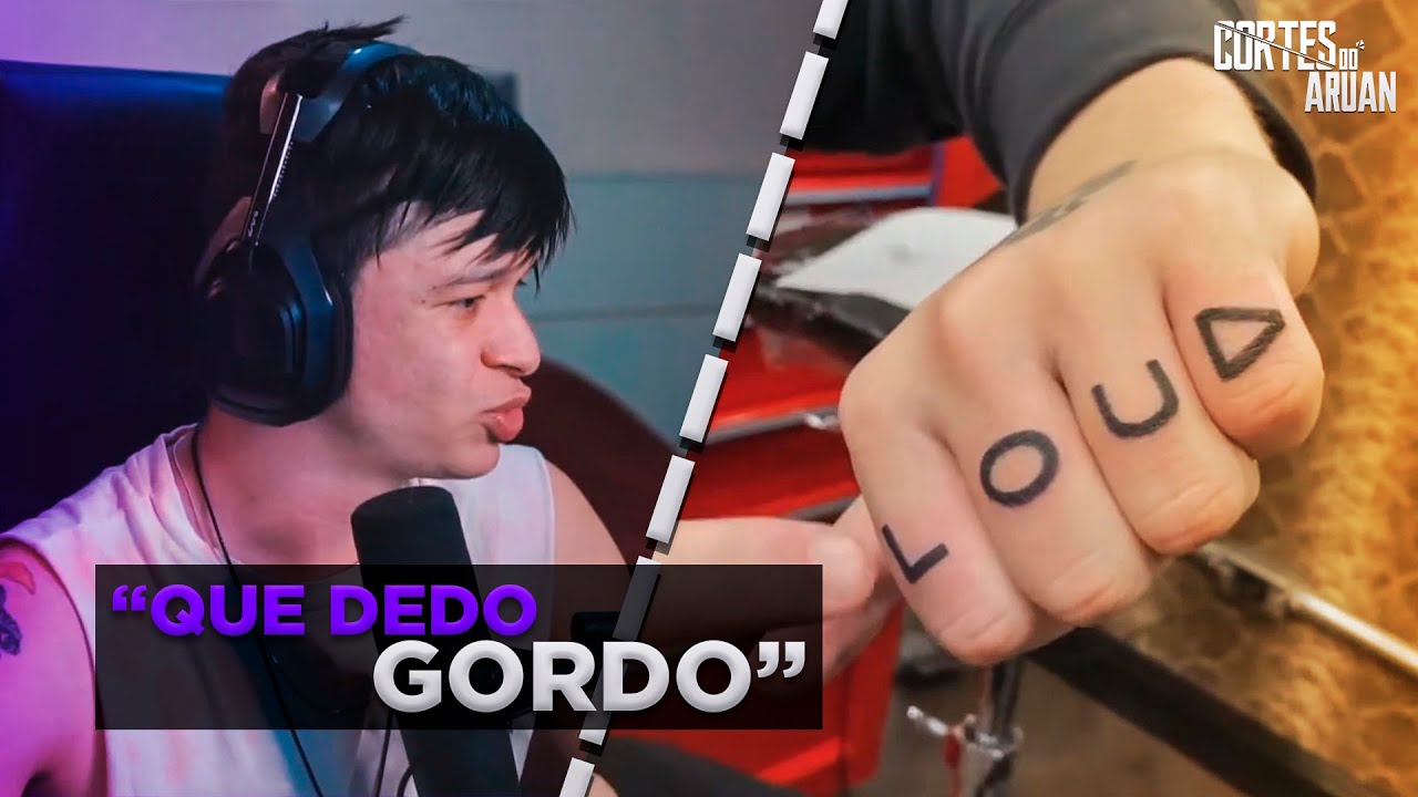 ARUAN REAGE A FIZ UMA TATUAGEM DA LOUD! (GABE PEIXE) - Cortes do Aruan ...