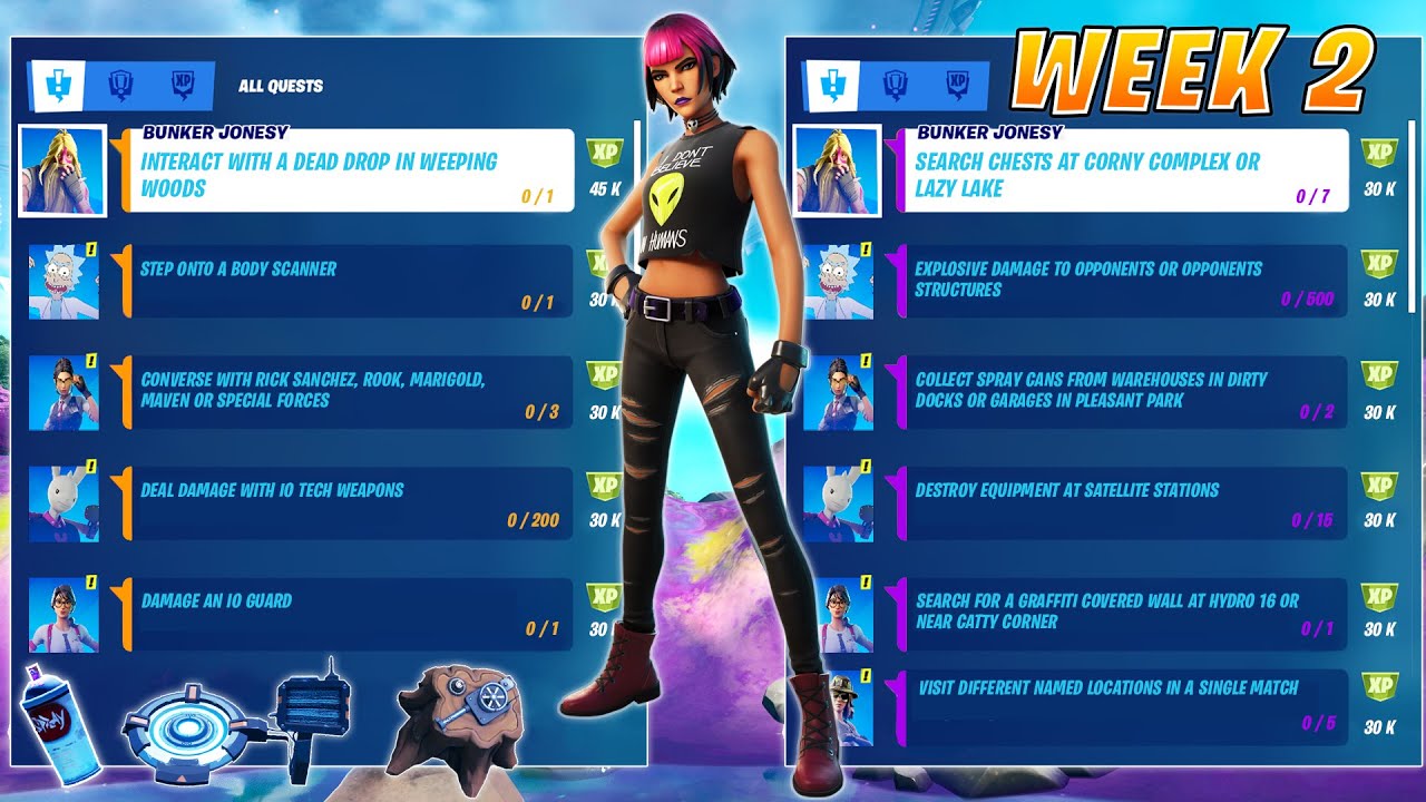 Fortnite All *LEAKED* Week 2 Legendary & Epic Quests(Challenges) Guide ...