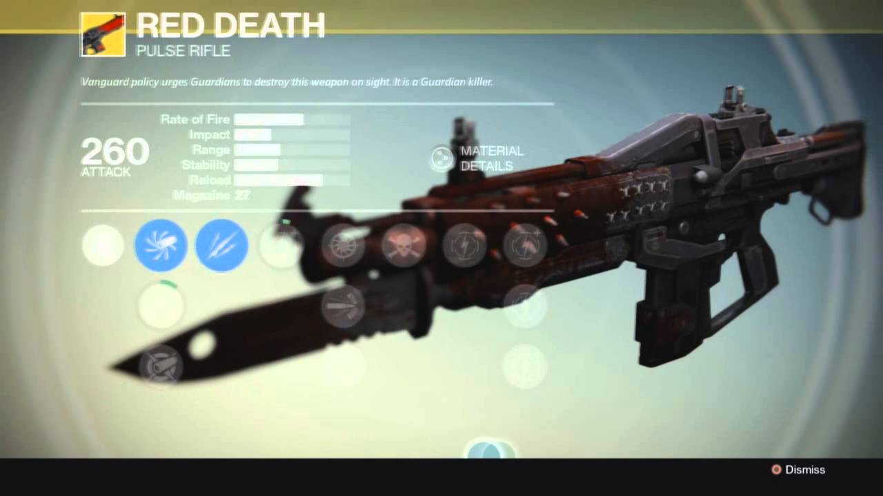 Destiny - EXOTIC: Gun - Red Death - Pulse Rifle - YouTube