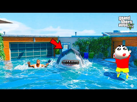 GTA 5 : Franklin and Shinchan Become Maneater (Shark attack) In GTA 5 !