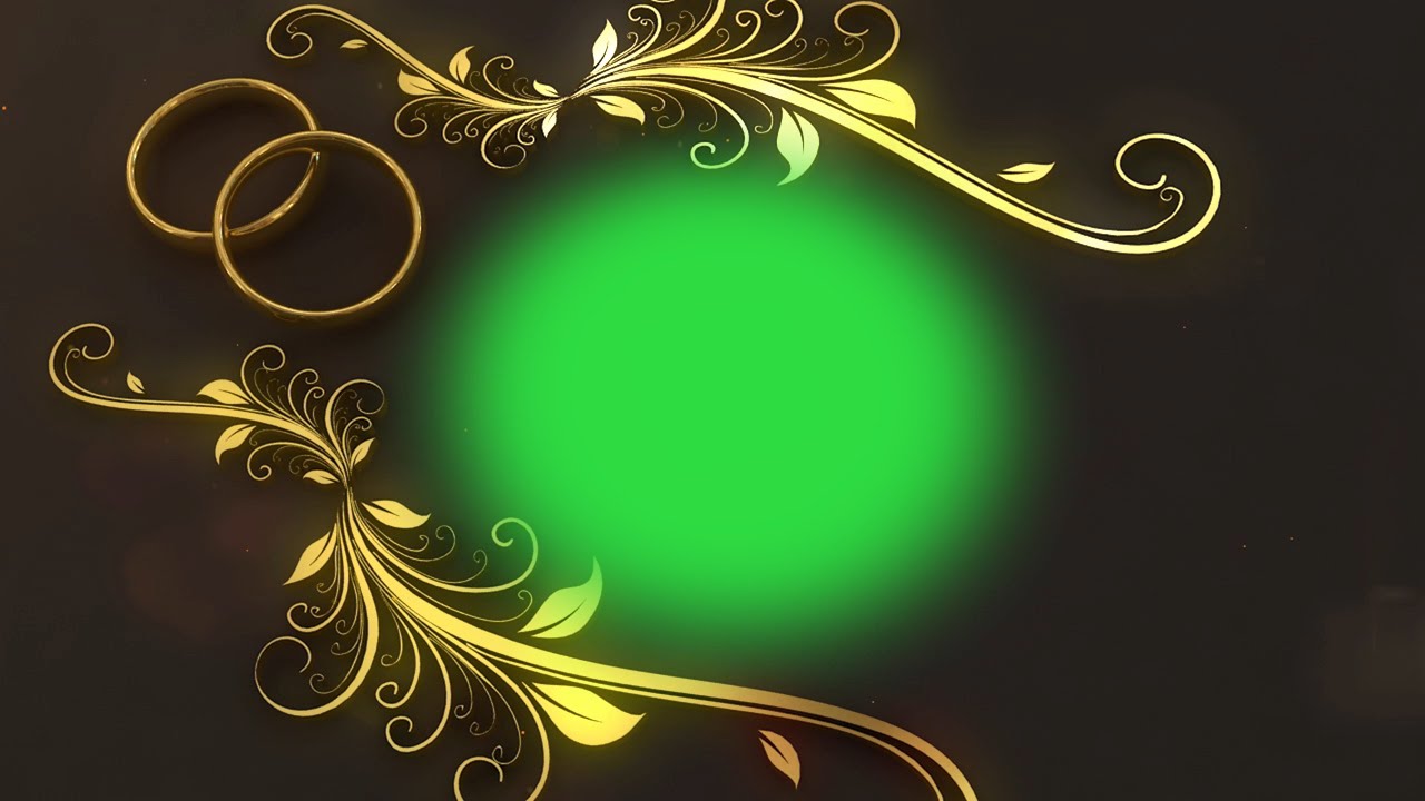 3D Golden Wedding Frame Video Titles - Green Screen Template 4K Quality ...