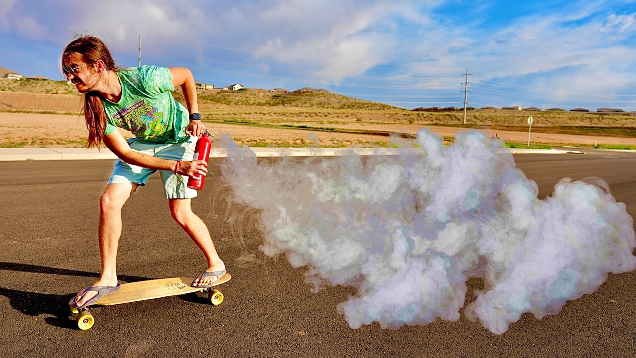 Fire Extinguisher SkateBoard!! Day 5 - YouTube