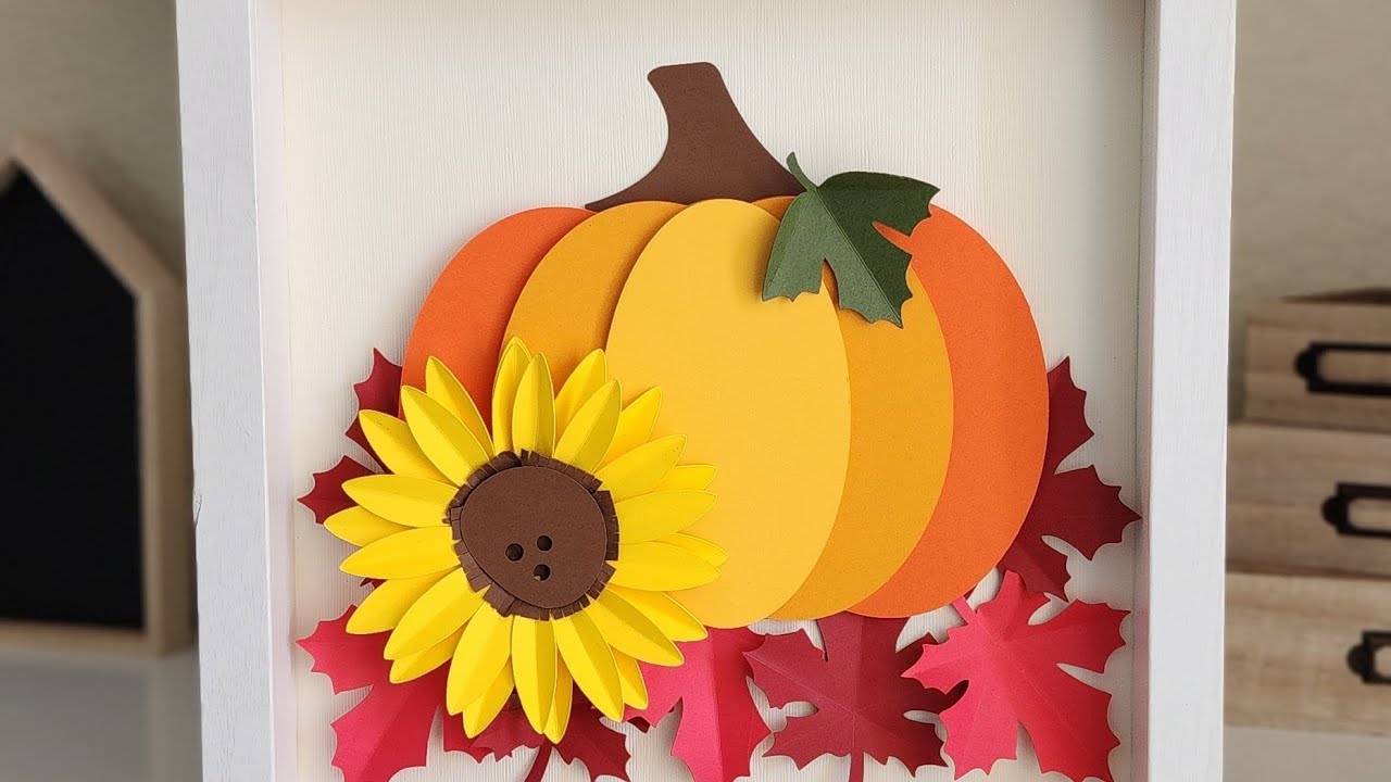 Fall Layered Paper Pumpkin Shadow Box - YouTube