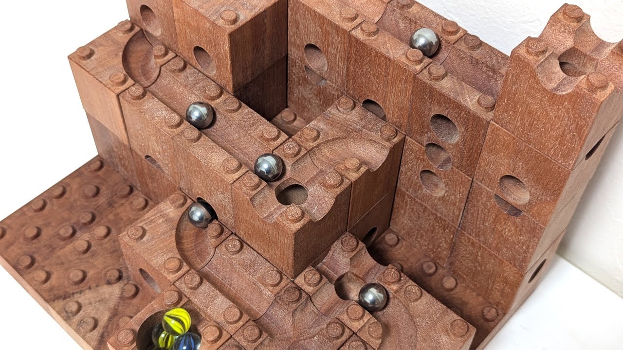Marble Run ☆ Wooden Block Puzzle Iron Ball Course - YouTube