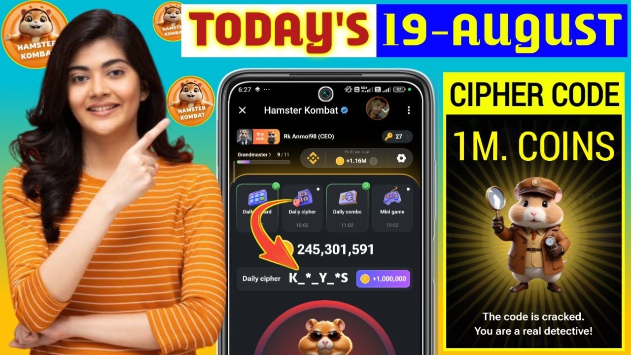Hamster Kombat Daily Cipher | 19 August Hamster Kombat Daily Cipher ...