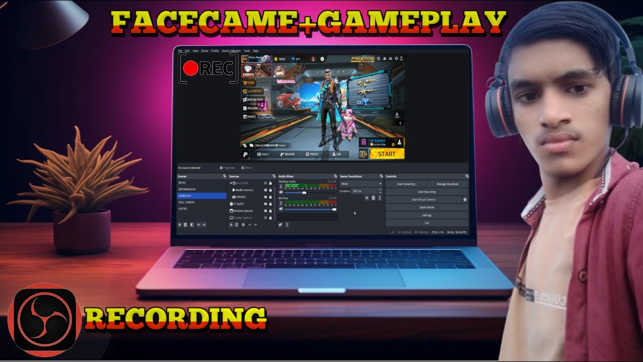 OBS Studio for Facecam + Gameplay Recording Tutorial | OBS Studio me ...