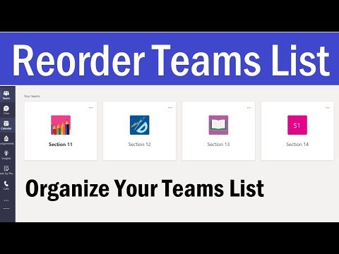 Reorder The Teams List | How To Organize Your Teams Lists in Microsoft ...