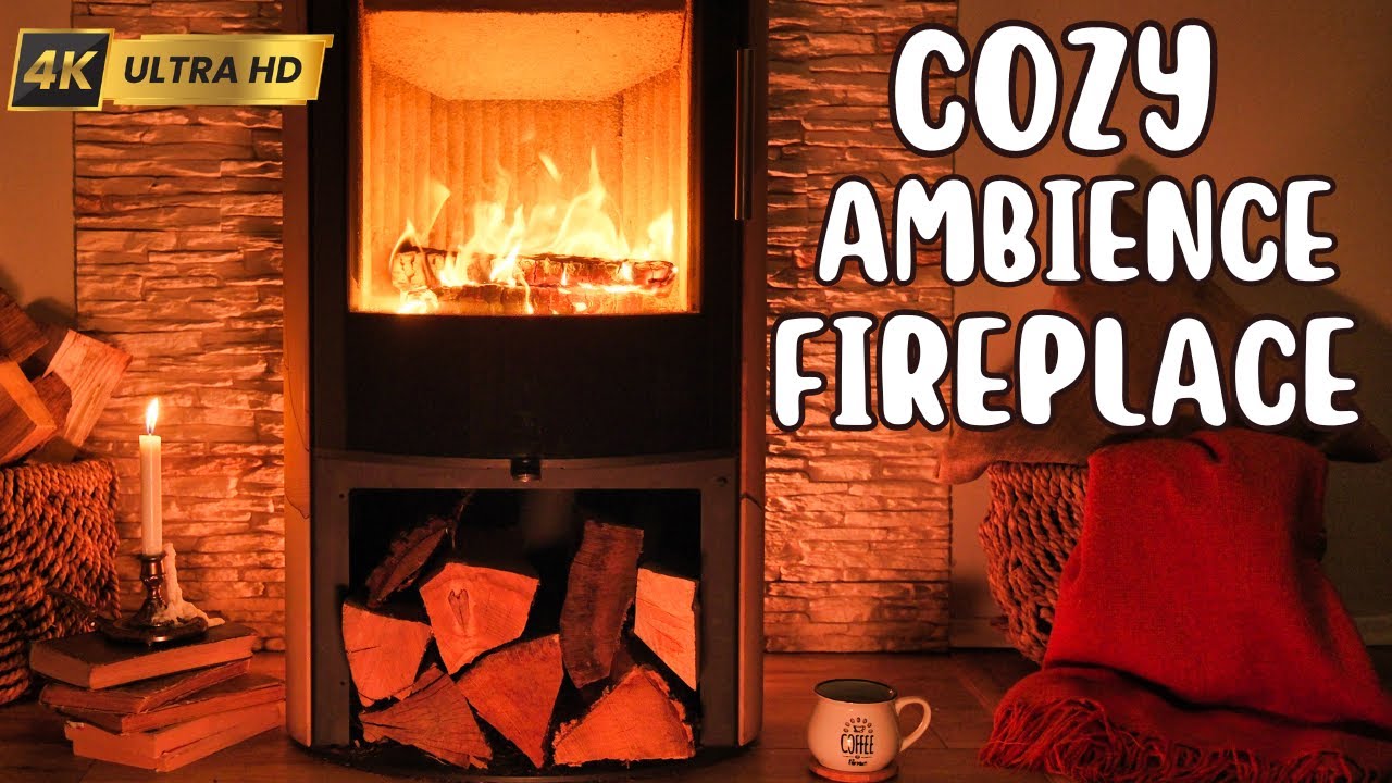 Fireplace with Cozy Ambience 4K #cozyfireplace #fireplace #asmr # ...