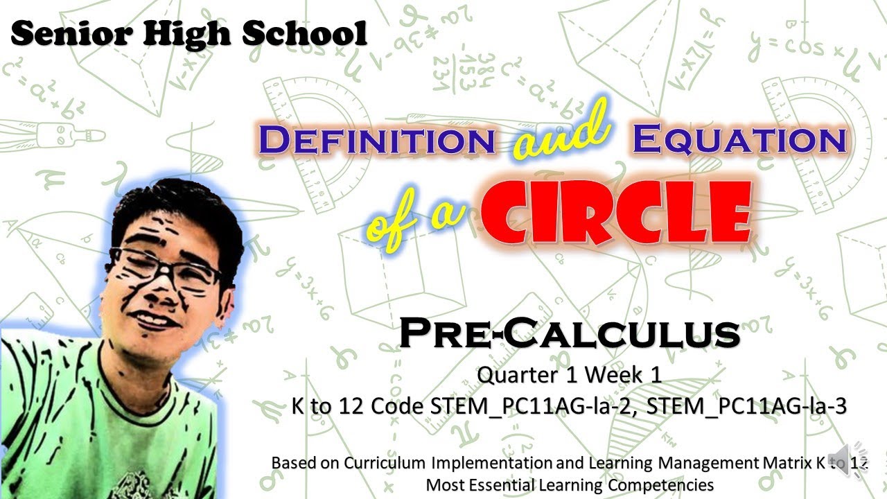 Definition and Equation of a Circle SHS PreCal Q1W1b - YouTube