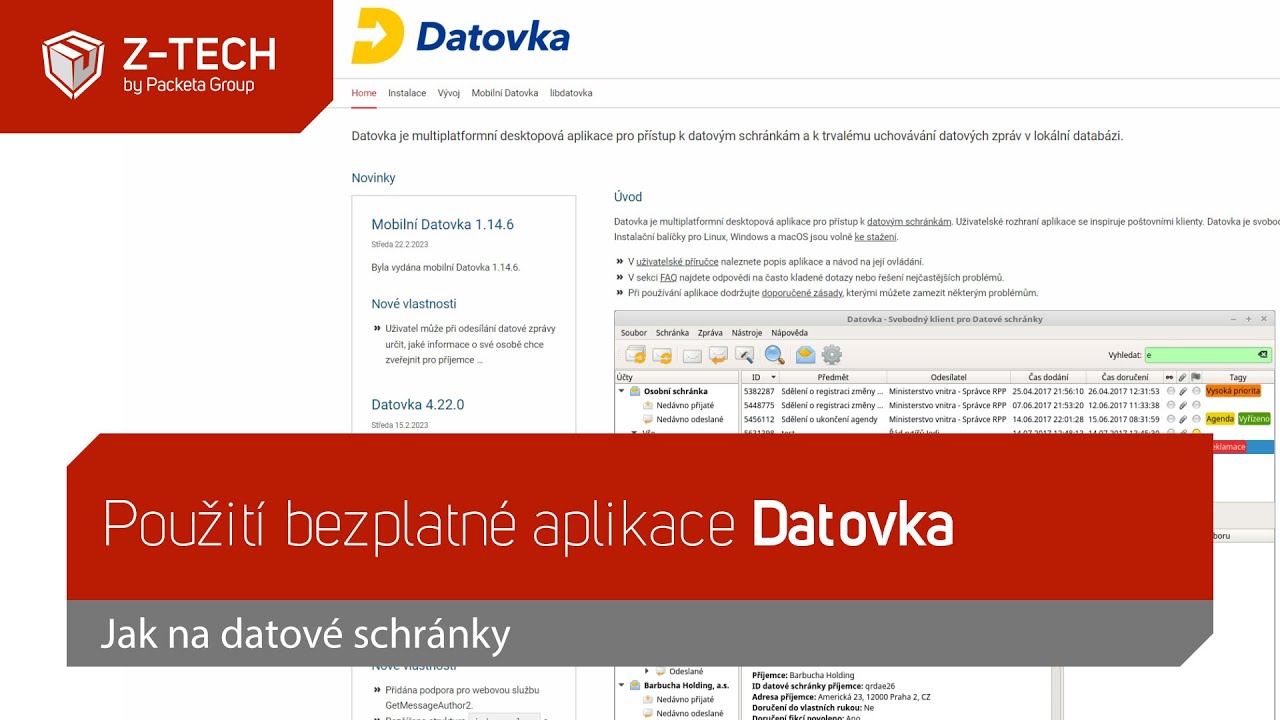 Jak na datové schránky: Bezplatná aplikace Datovka - YouTube