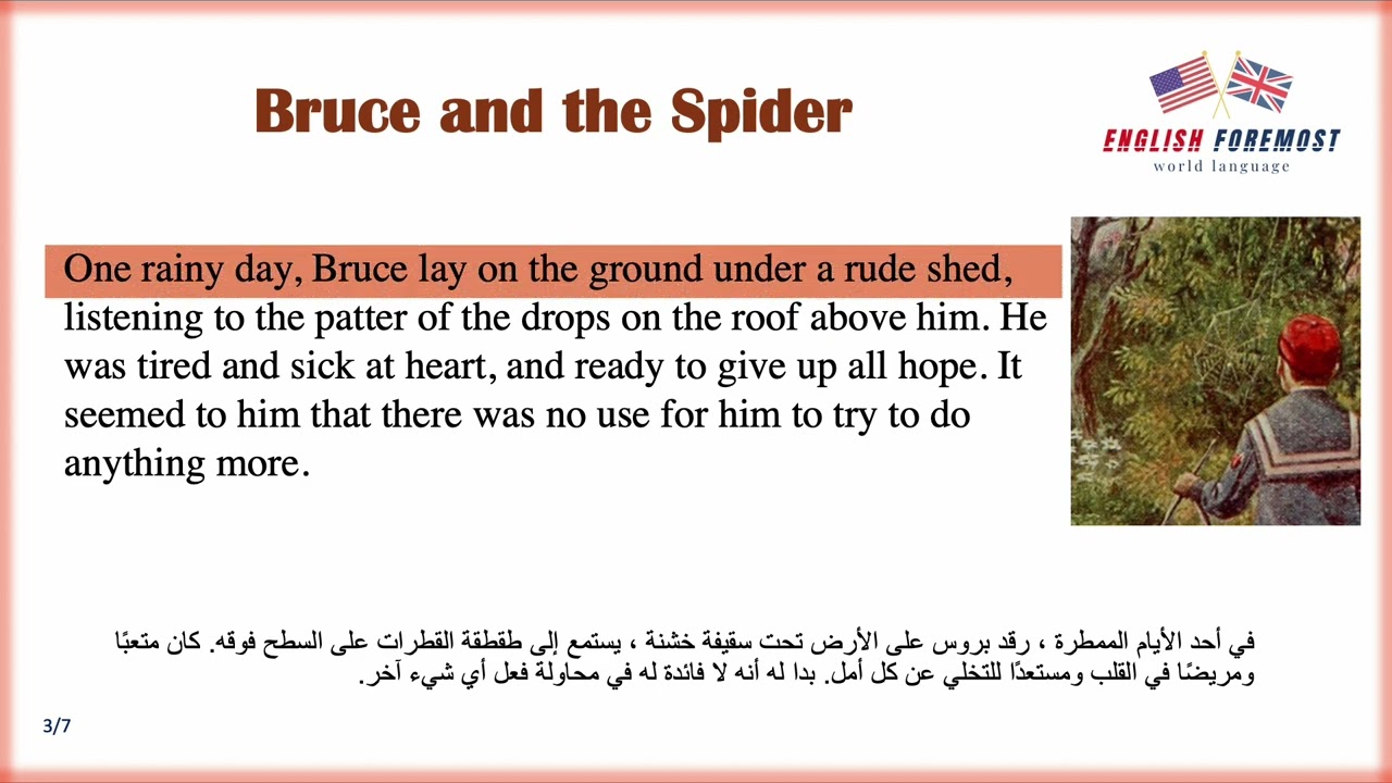 Bruce and the Spider (بروس والعنكبوت) - Short Story N 10 - YouTube